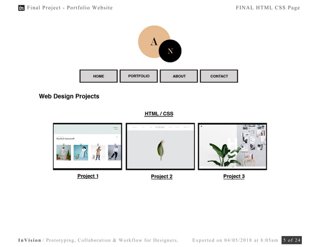 InVision - Portfolio Website Design | PDF | Desktop Publishing ...