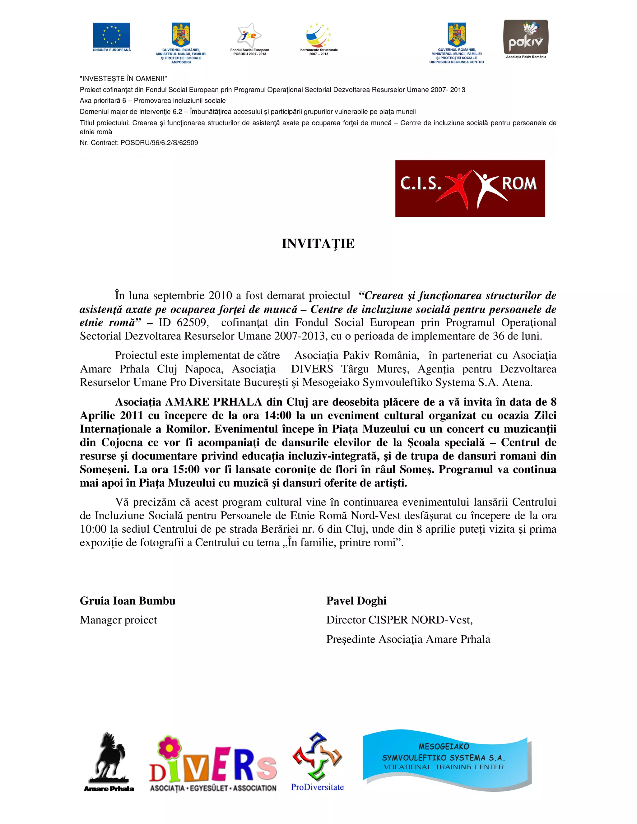 Invitatie amare phrala cluj n. eveniment cultural - ziua romilor - 8 aprilie | PDF | Free Download