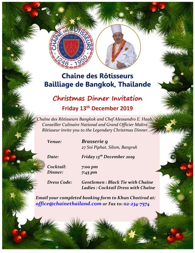 Chaine des Rotisseurs Thailand December 2019 Invitation | PDF | Free Download