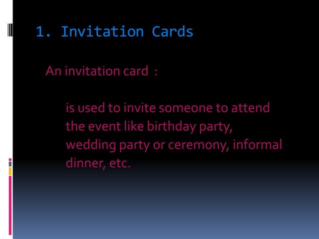 Invitation cards & postcards | PPT