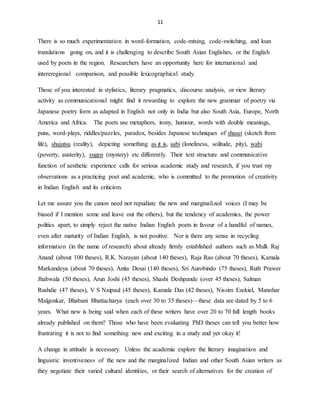 INDIAN WRITING IN ENGLISH: A REFLECTION ON THE EMERGING CREATIVE AND ...
