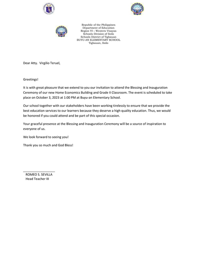 invitation letter.docx inauguration celebration | DOCX