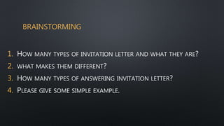 Invitation letter (part 2) | PPTX