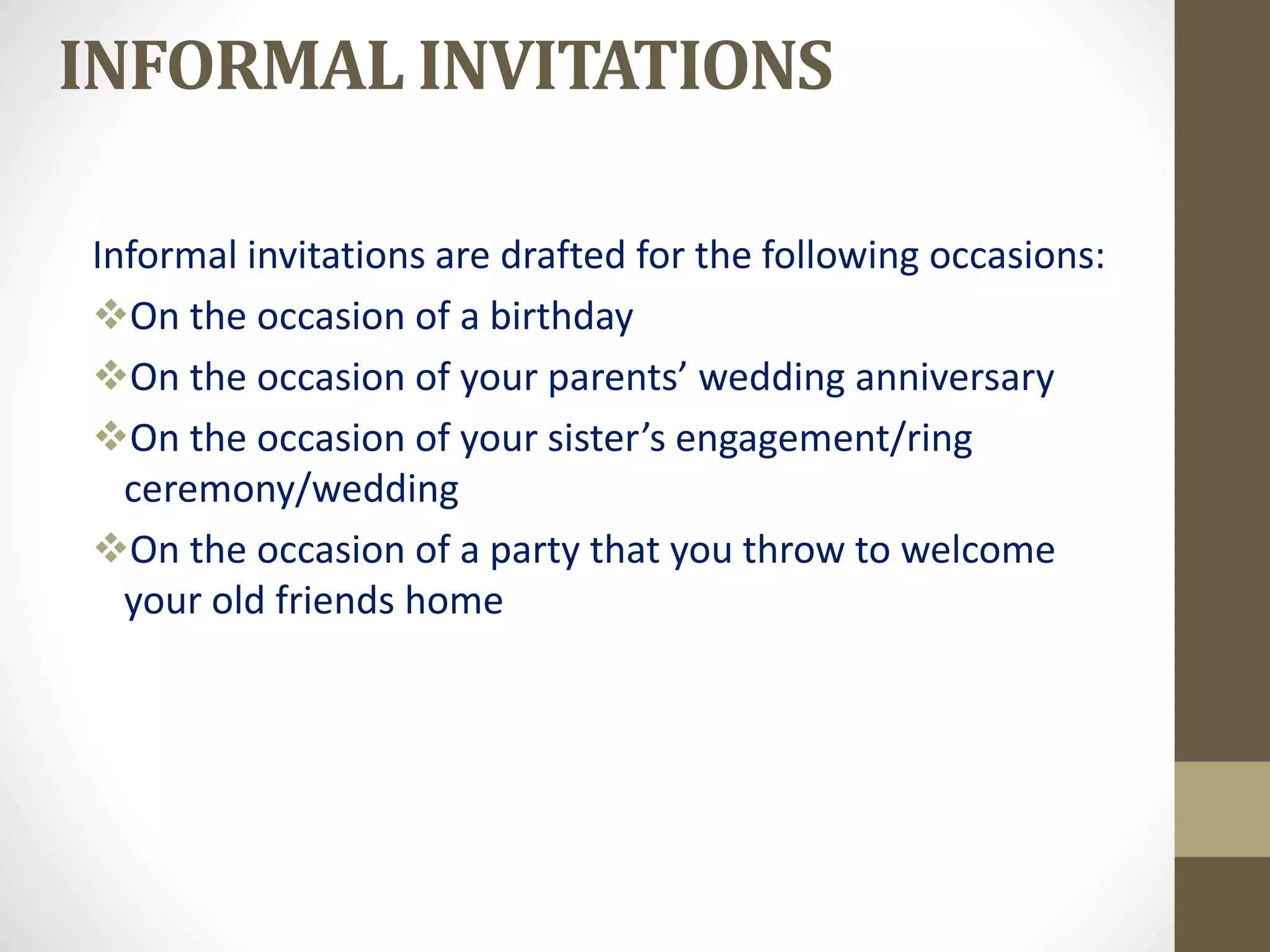 Invitation & Replies writing | PPTX