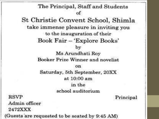 English class 12 invitations and replies pptx | PPTX