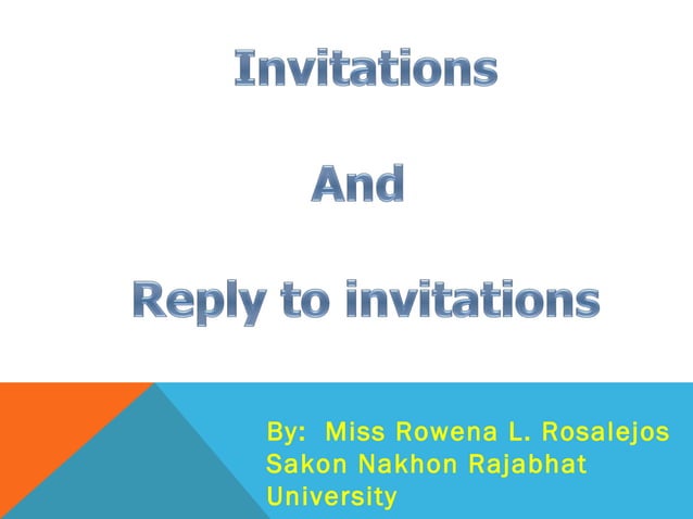 Invitations and replies to invitations | PPT | Wedding | Personal Celebrations & Life Events