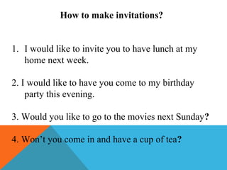 Invitations and Replies to Invitations | PPT