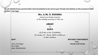 Invitations Class XII.pdf basic ideas .. | PDF