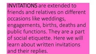 Invitations Class XII.pdf basic ideas .. | PDF