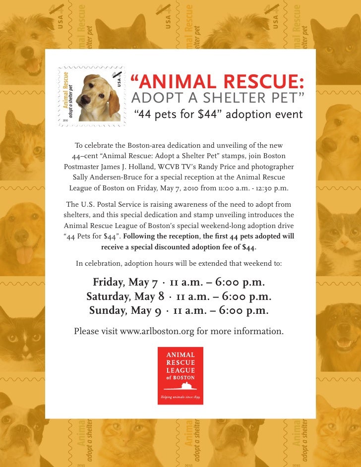 Invitation to animal rescue league event
