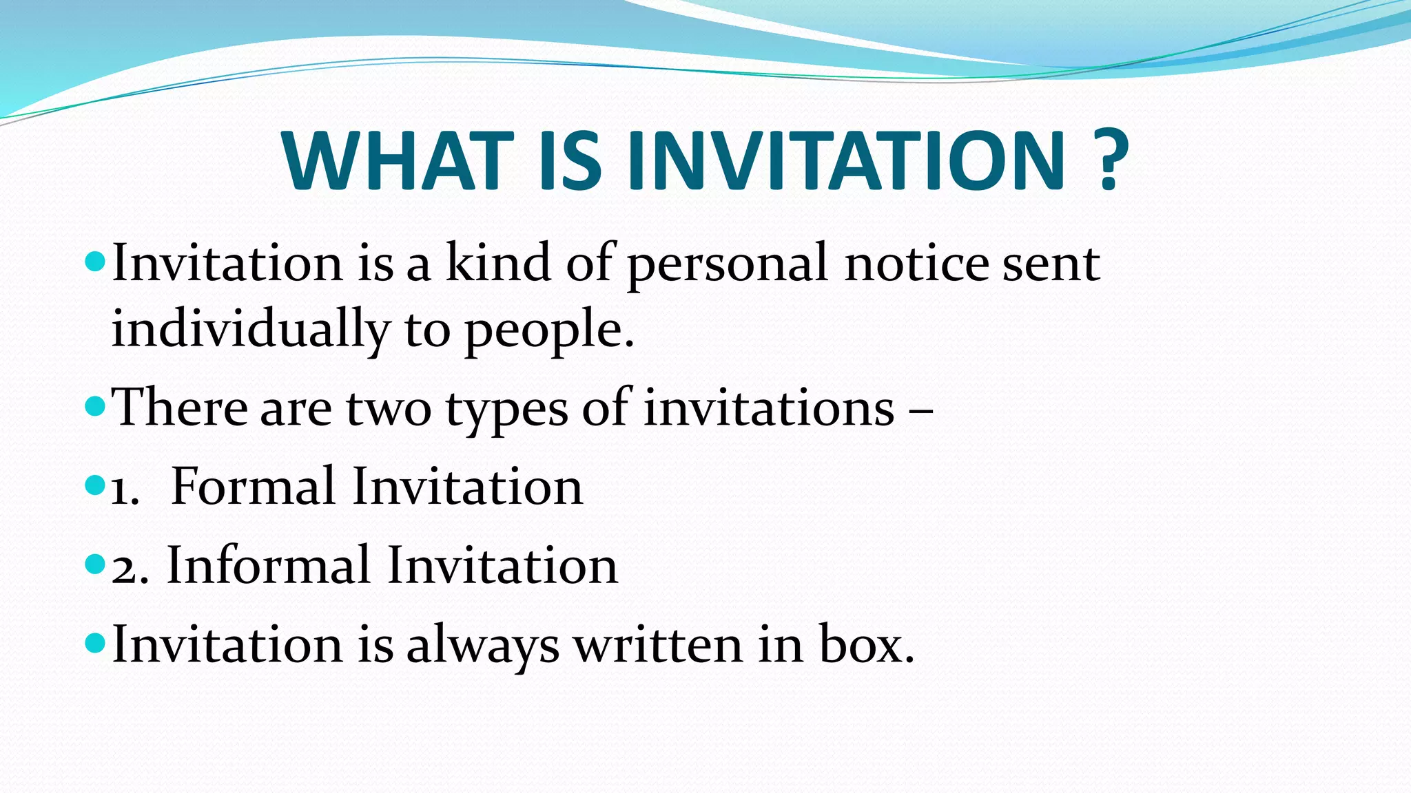 Invitation writing | PPTX