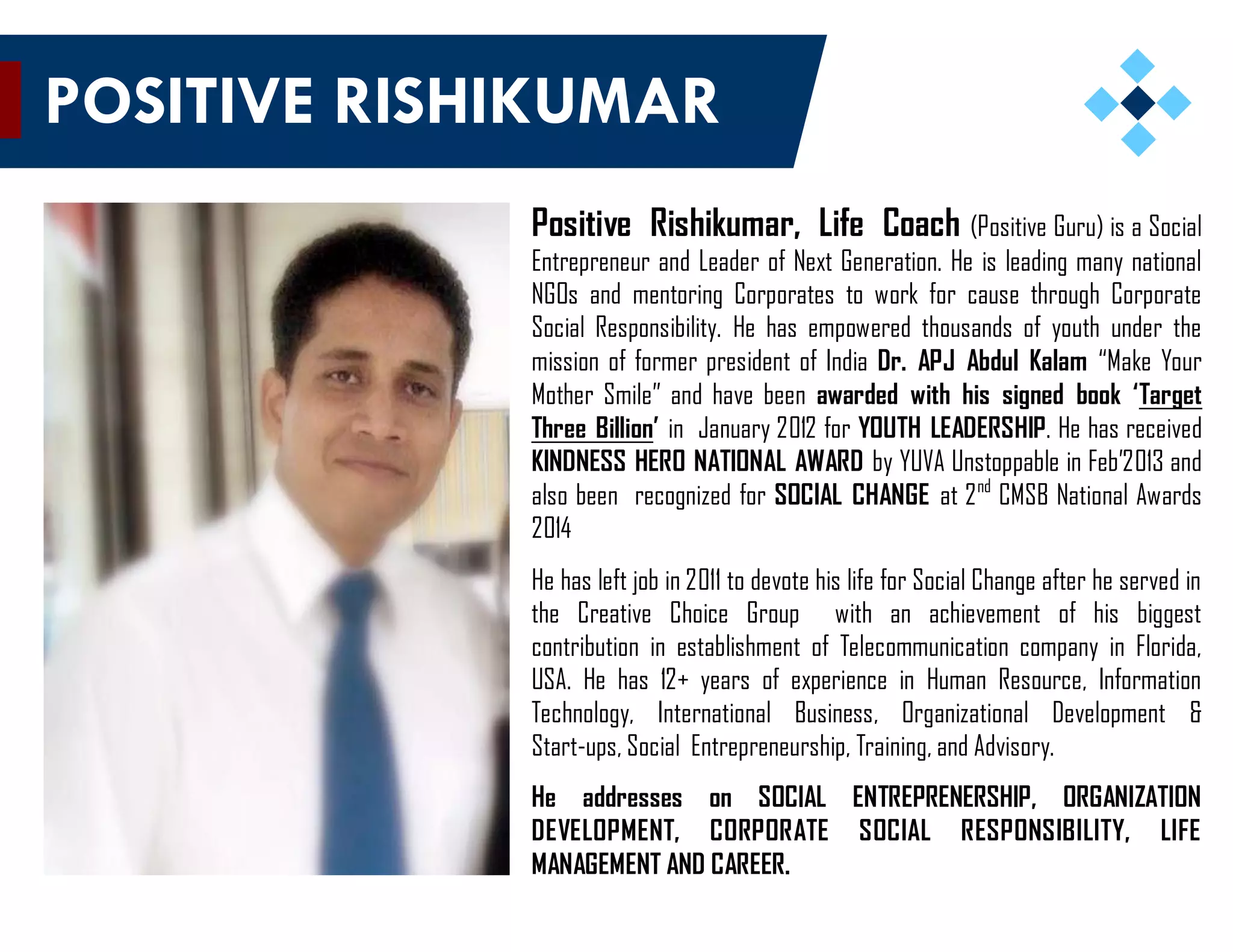 INVITE AS SPEAKER - POSITIVE RISHIKUMAR | PPT