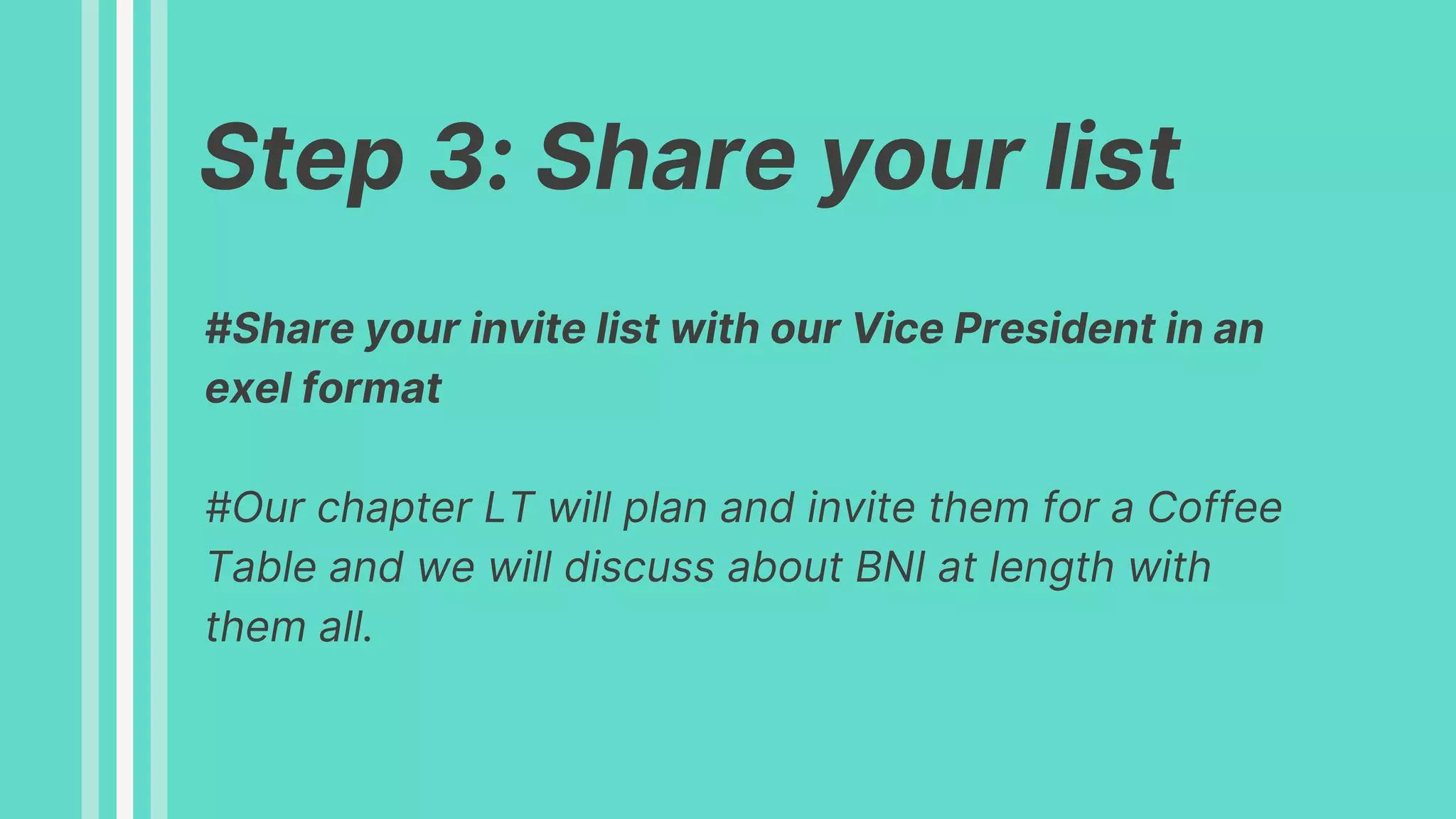 BNI Edu Slot - Invite quality visitors | PPTX