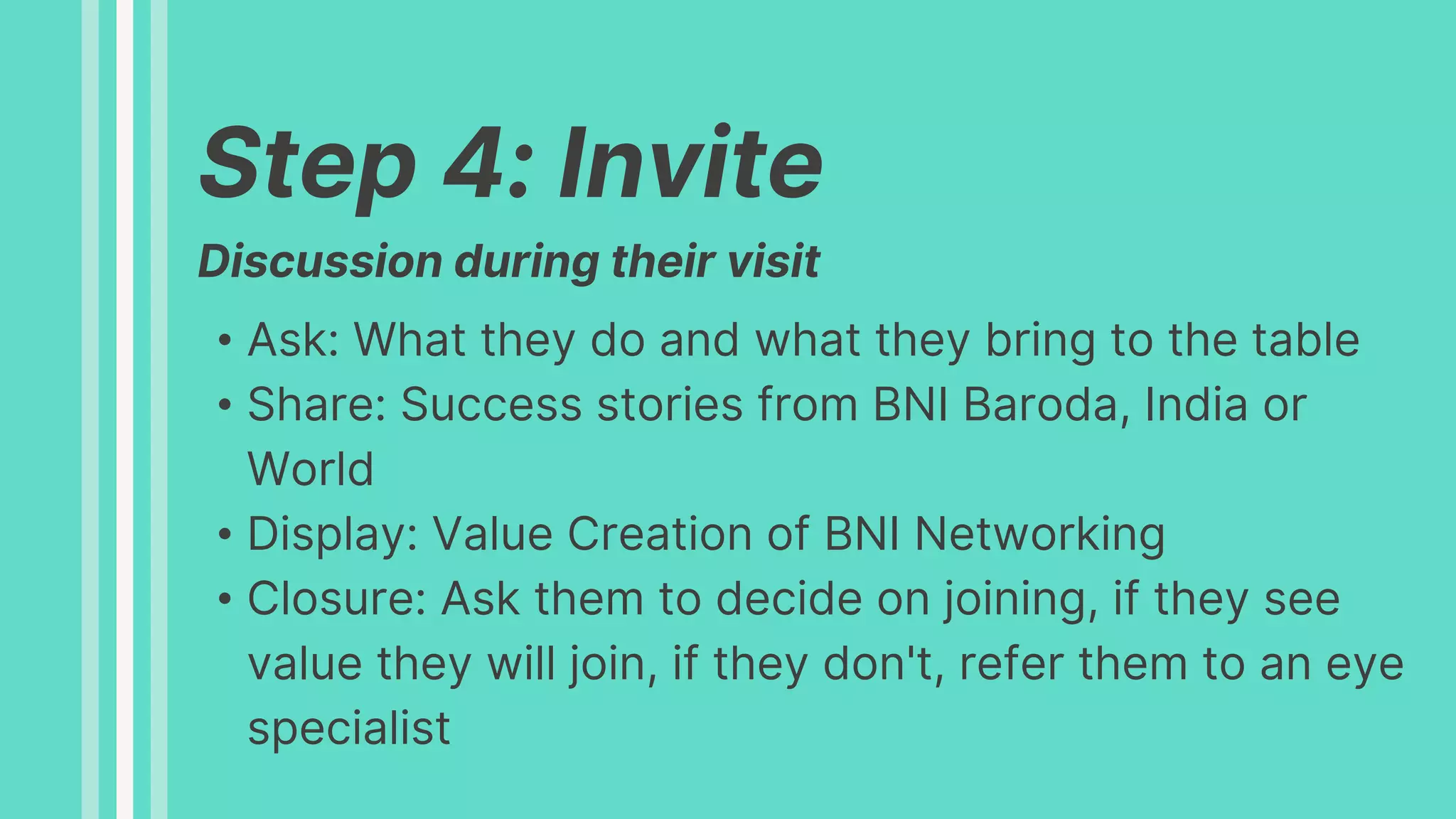 BNI Edu Slot - Invite quality visitors | PPTX