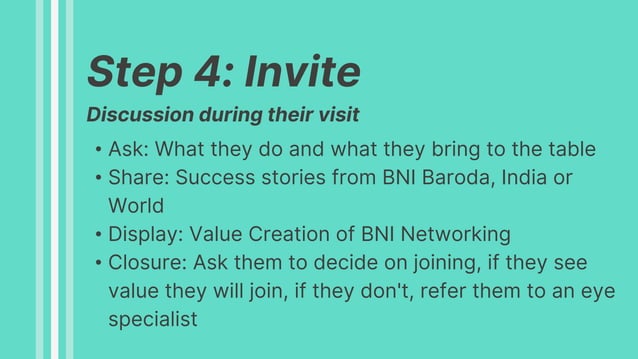 BNI Edu Slot - Invite quality visitors | PPTX | Social Networking ...