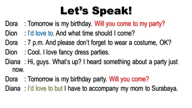 Inviting, Accepting and Refusing An Invitation | PPT