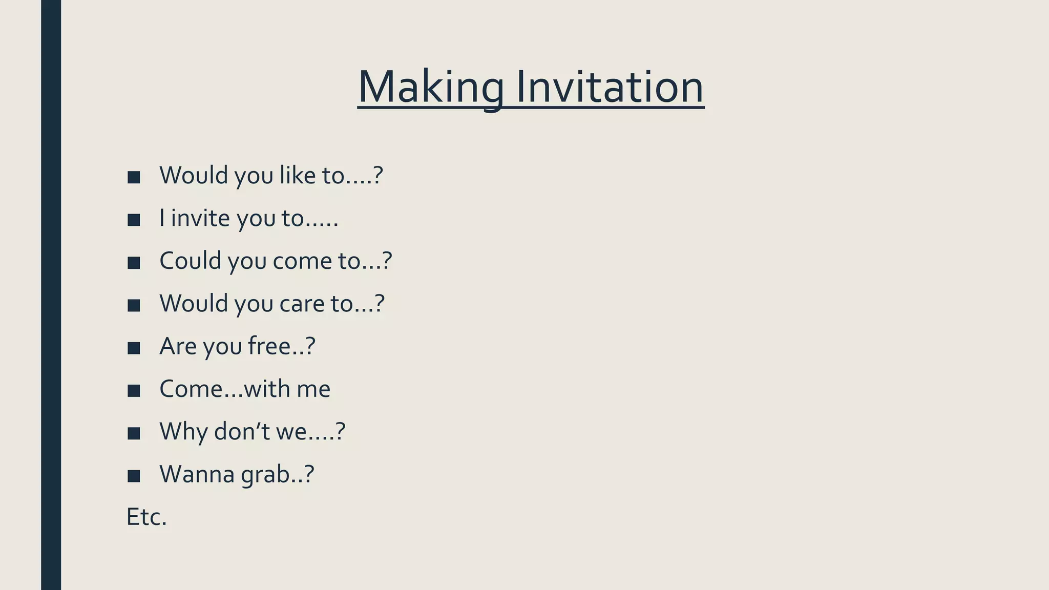 Daily Expressions -Inviting someone | PPT
