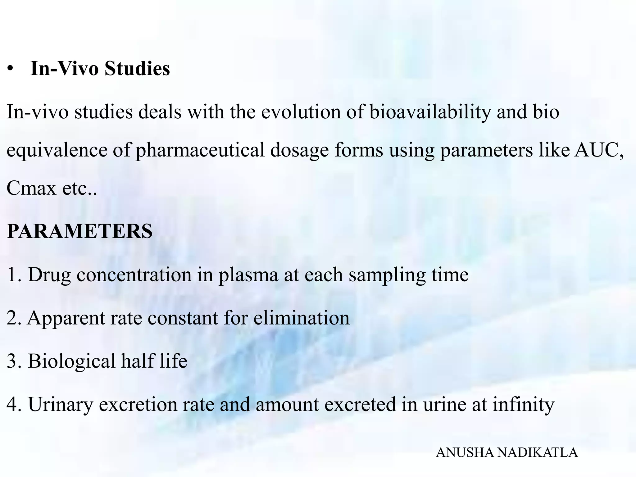 In Vitro In Vivo Correlation Pptx