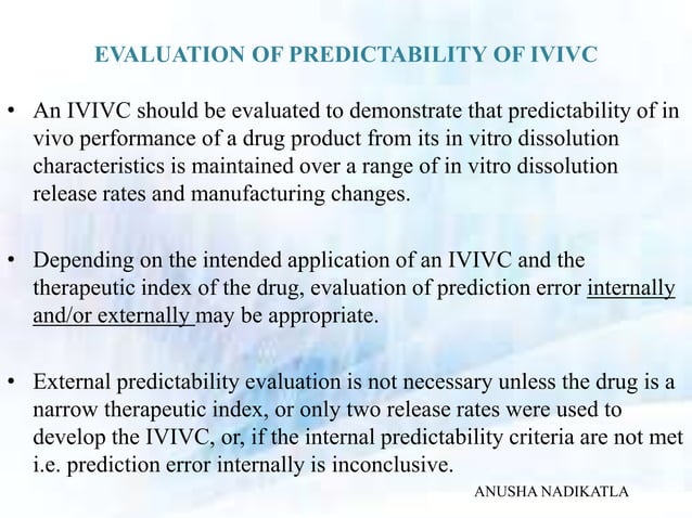 In Vitro In Vivo Correlation Pptx