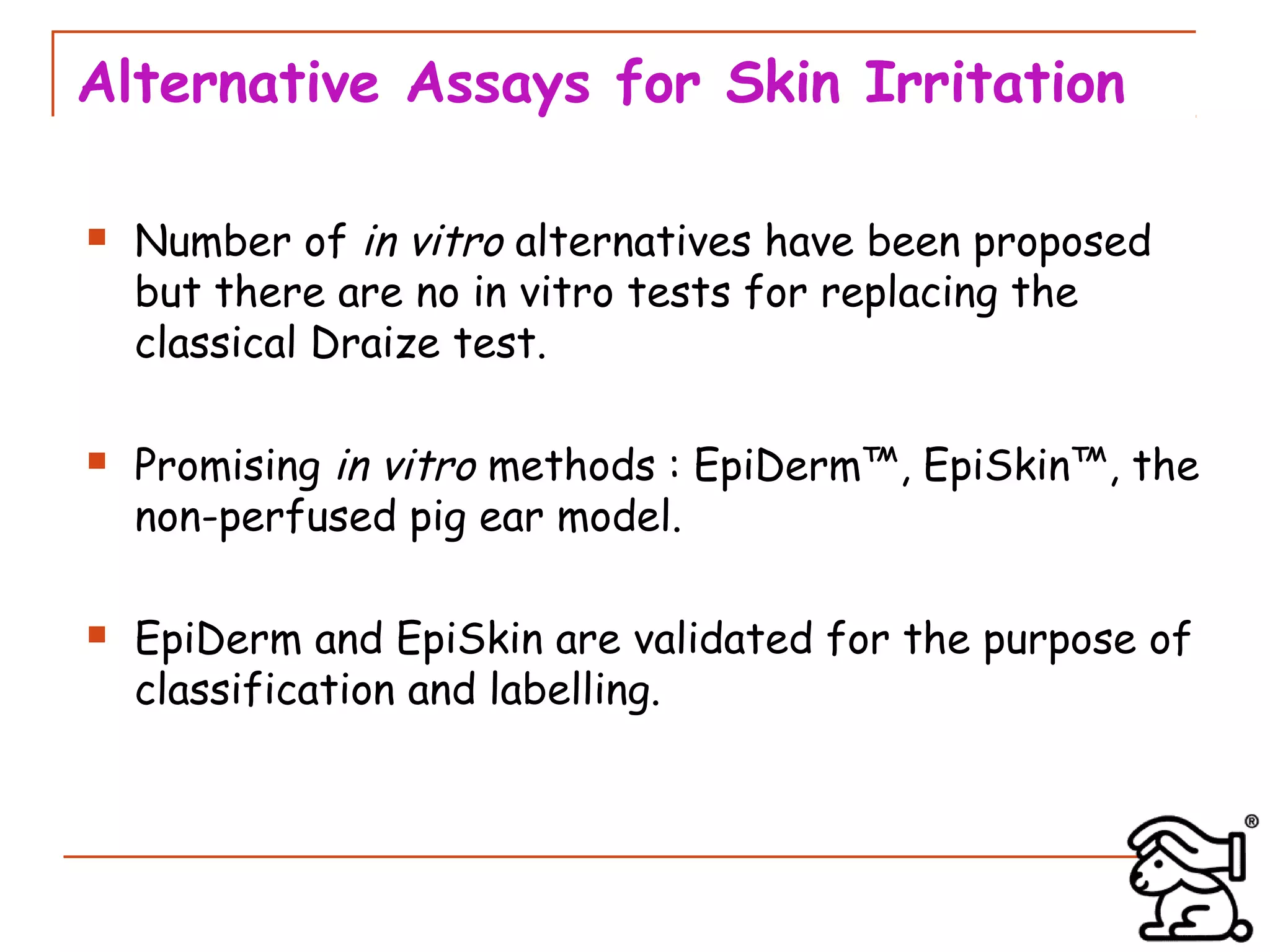 In vitro alternatives for skin and eye irritation studies | PPT