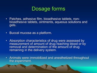 IN VITRO AND IN VIVO METHODS FOR BUCCAL ABSORPTION | PPT | Ear, Nose ...