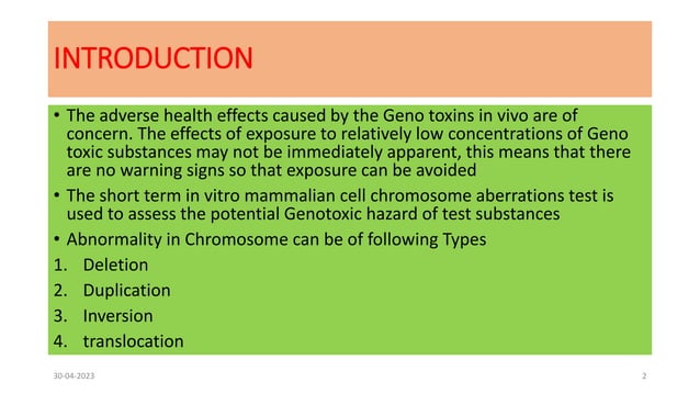 IN VITRO CHROMOSOMAL ABERRATION TESTS.pptx