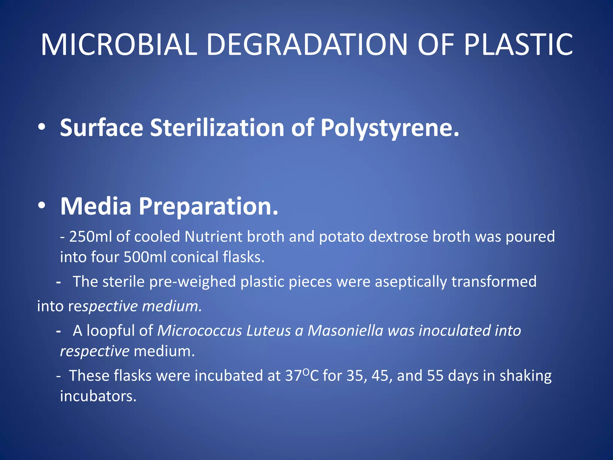 In vitro degradation of plastic | PPTX