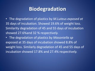 In vitro degradation of plastic | PPTX