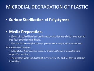 In vitro degradation of plastic | PPTX