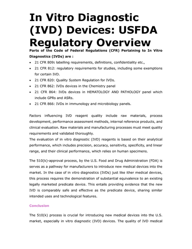 In Vitro Diagnostic (IVD) Devices USFDA Regulatory Overview.pdf