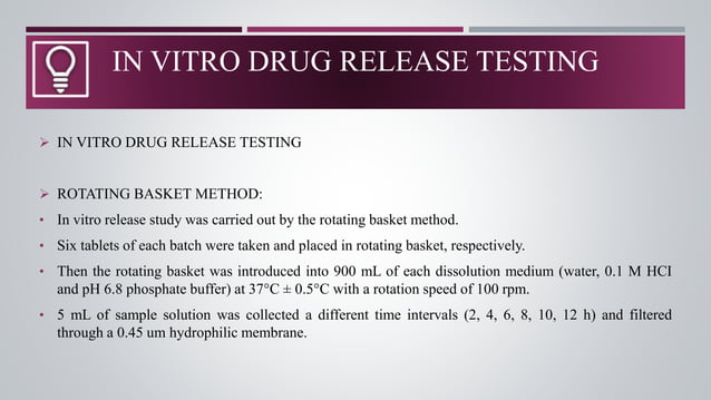 In-Vitro Dissolution and Alternative Methods Involving in Drug Release ...