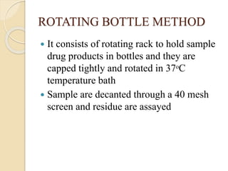 Invitro : dissolution and drug release testing | PPTX