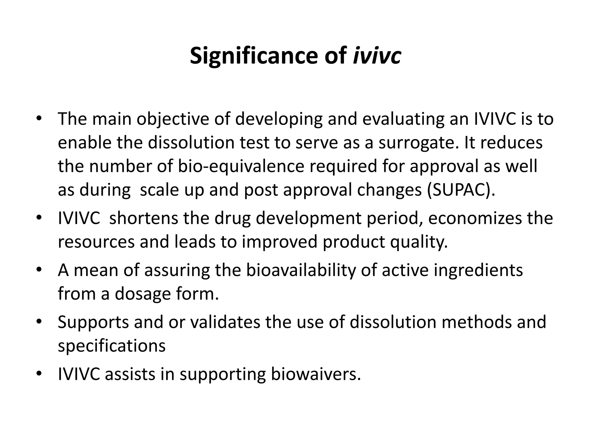 in vitro dissolution and iviv correlation | PPTX