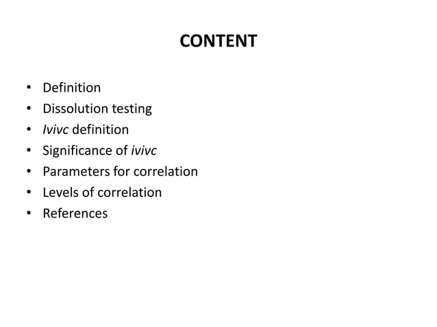 in vitro dissolution and iviv correlation | PPTX