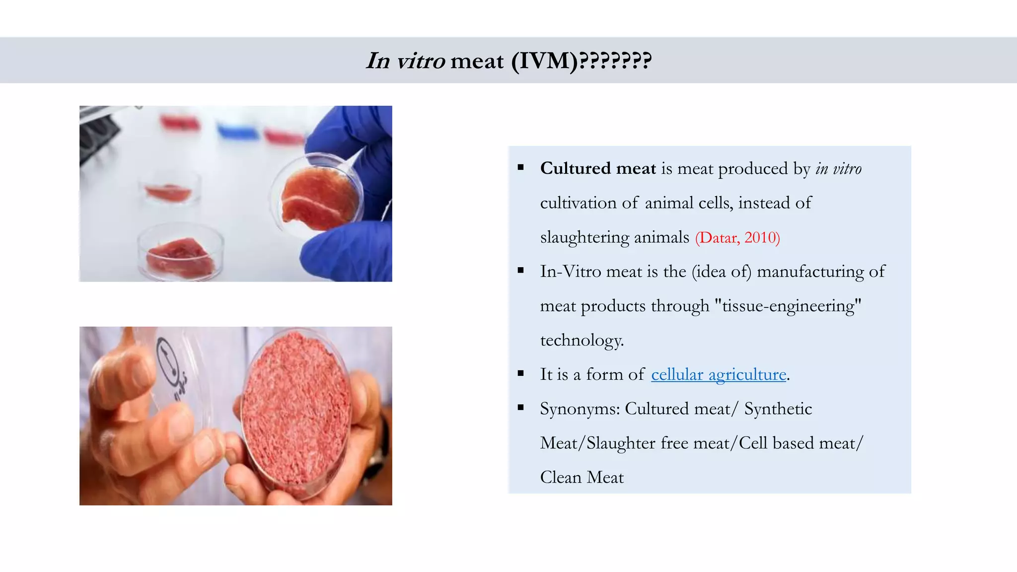 In vitro meat | PPTX