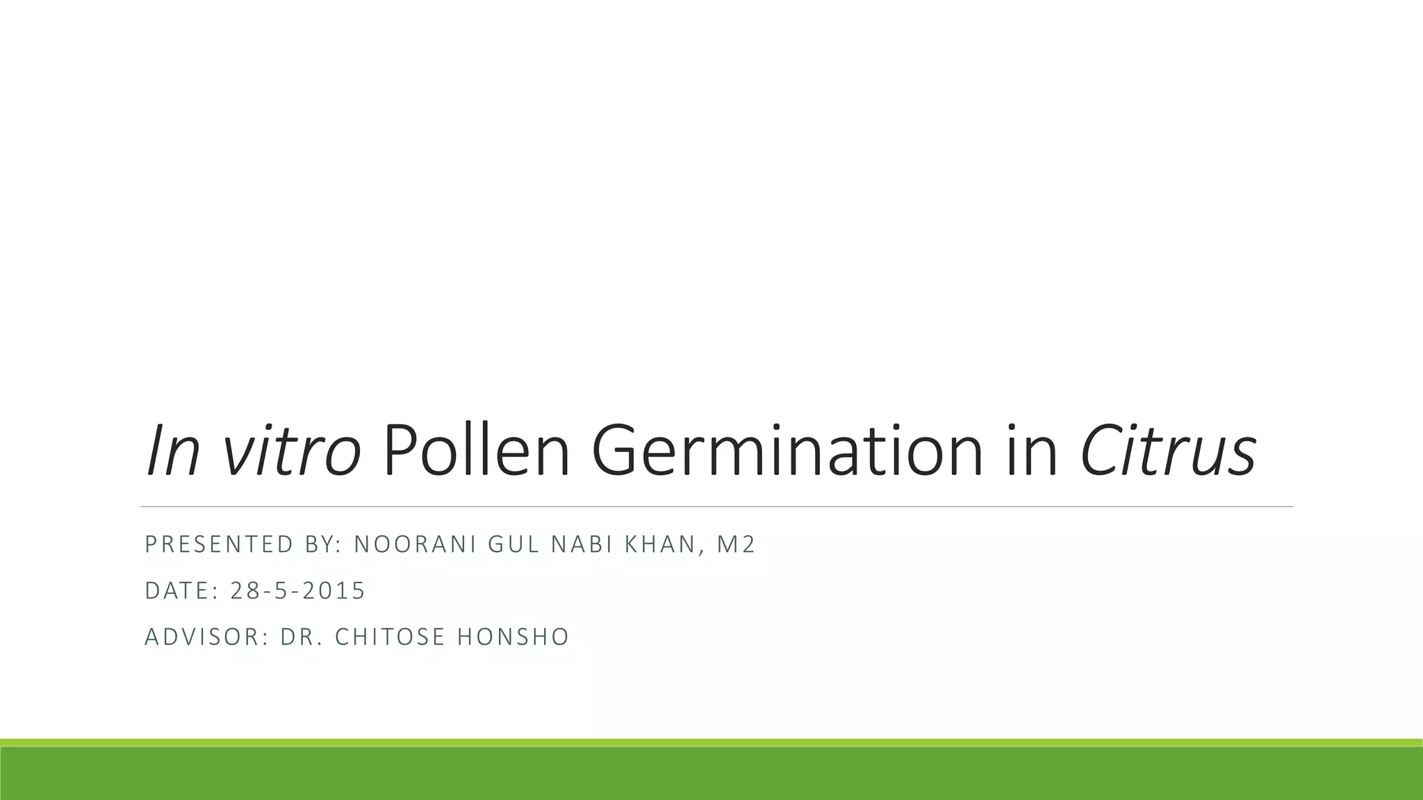 In vitro pollen germination in citrus | PPTX