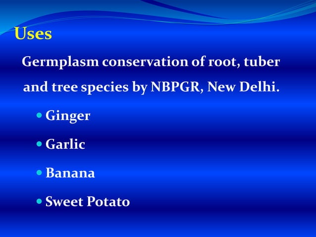 In vitro Preservation of Germplasm SMG | PPTX | Gardening | Home & Garden
