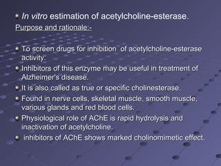 In vitro screening methods ach, ne and 5-HT | PPT
