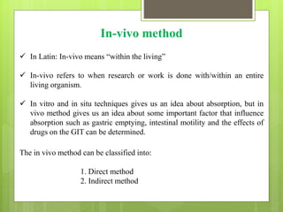 In-vivo; Permeability methods | PPTX