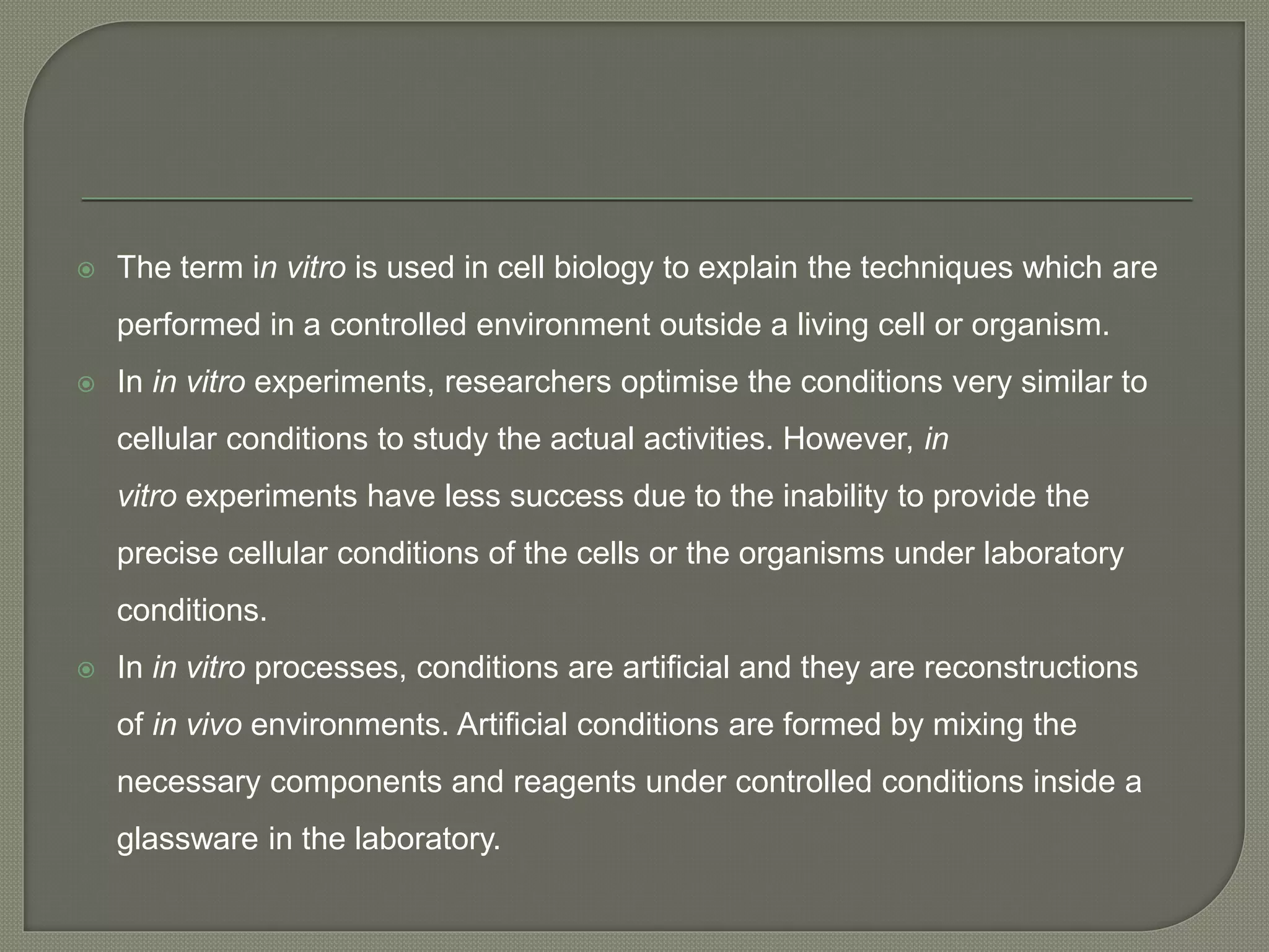 In vivo and in vitro studies | PPTX