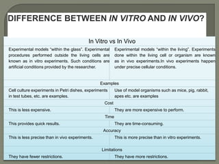 In vivo and in vitro studies | PPTX