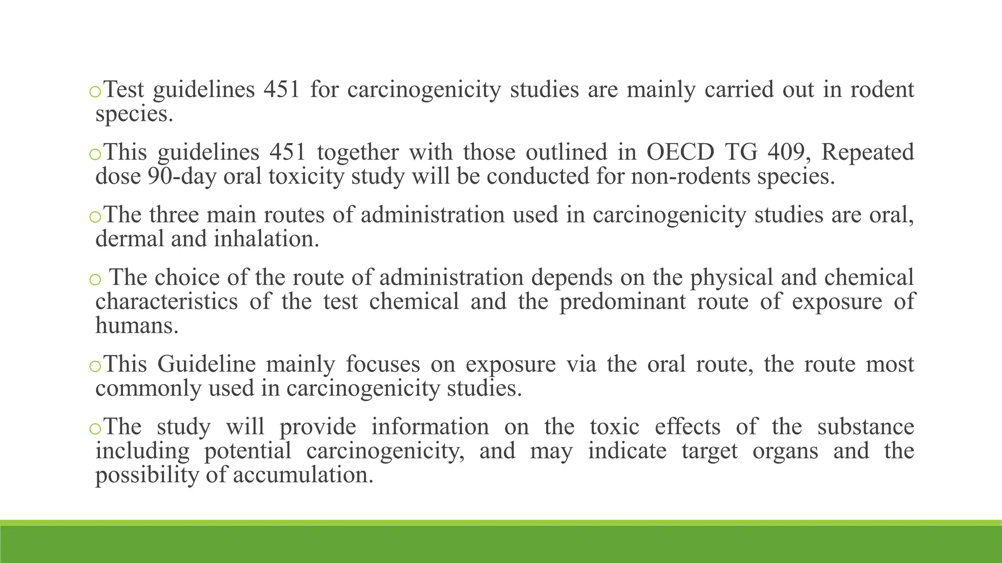 IN-VIVO CARCINOGENICITY STUDIES.pptx TG451 | PPTX