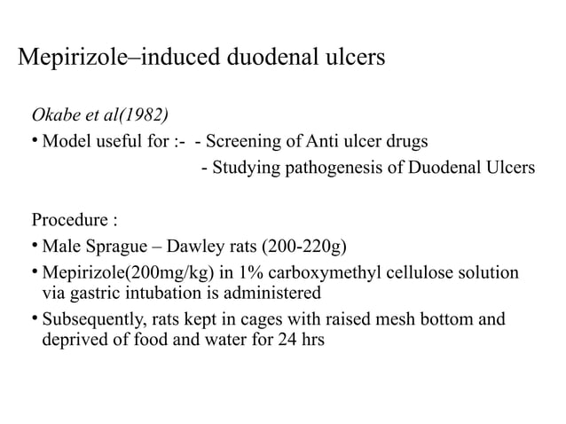 In vivo evaluation techniques for antiulcer | PPTX