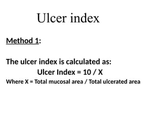 In vivo evaluation techniques for antiulcer | PPTX
