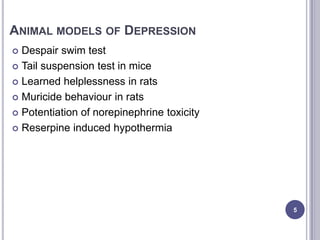 In vivo model of depression | PPTX