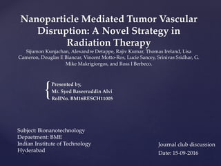 Use of AuNP's in image guided radiation therapy | PPT