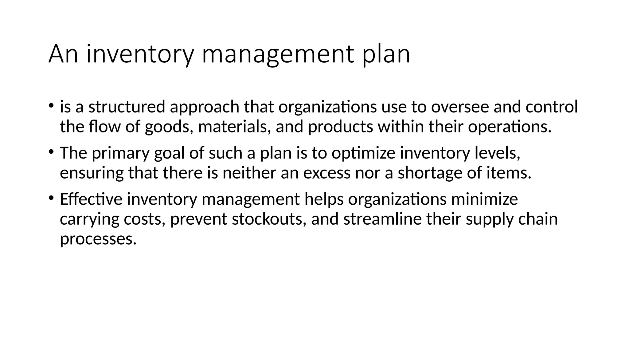 inventory management planning techniques | PPTX