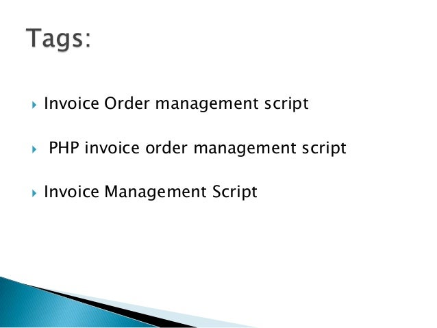 Invoice Order Management Script Php Invoice Order