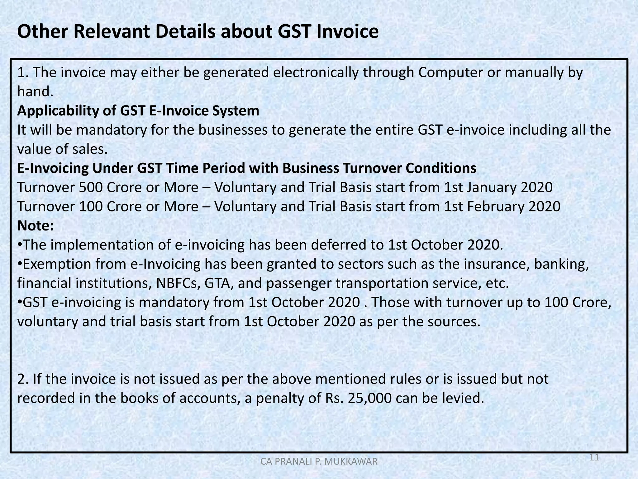 GST INVOICE | PPTX