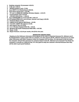 Invoice UNIT 3 | DOCX | Computer Peripherals | Computing